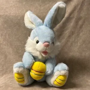 Toys | Vintage Beta Toys Blue Bunny Rabbit Yellow Easter Egg Stuffed ...